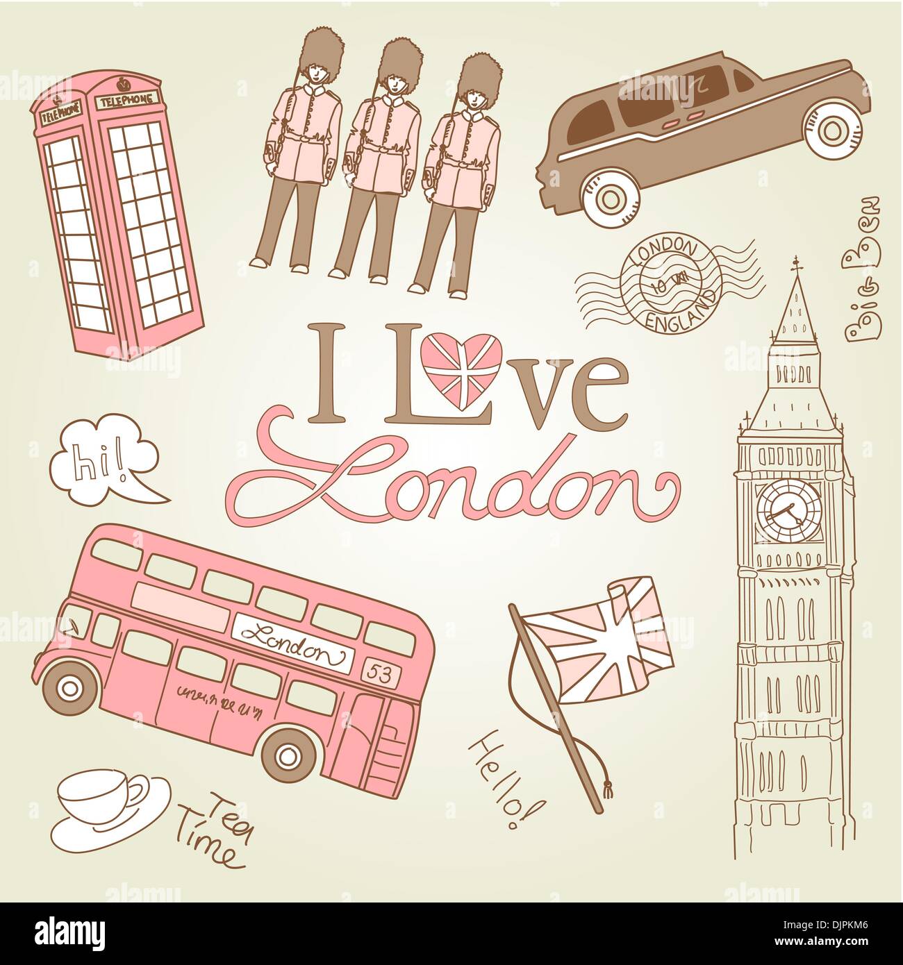 I Love London Drawing