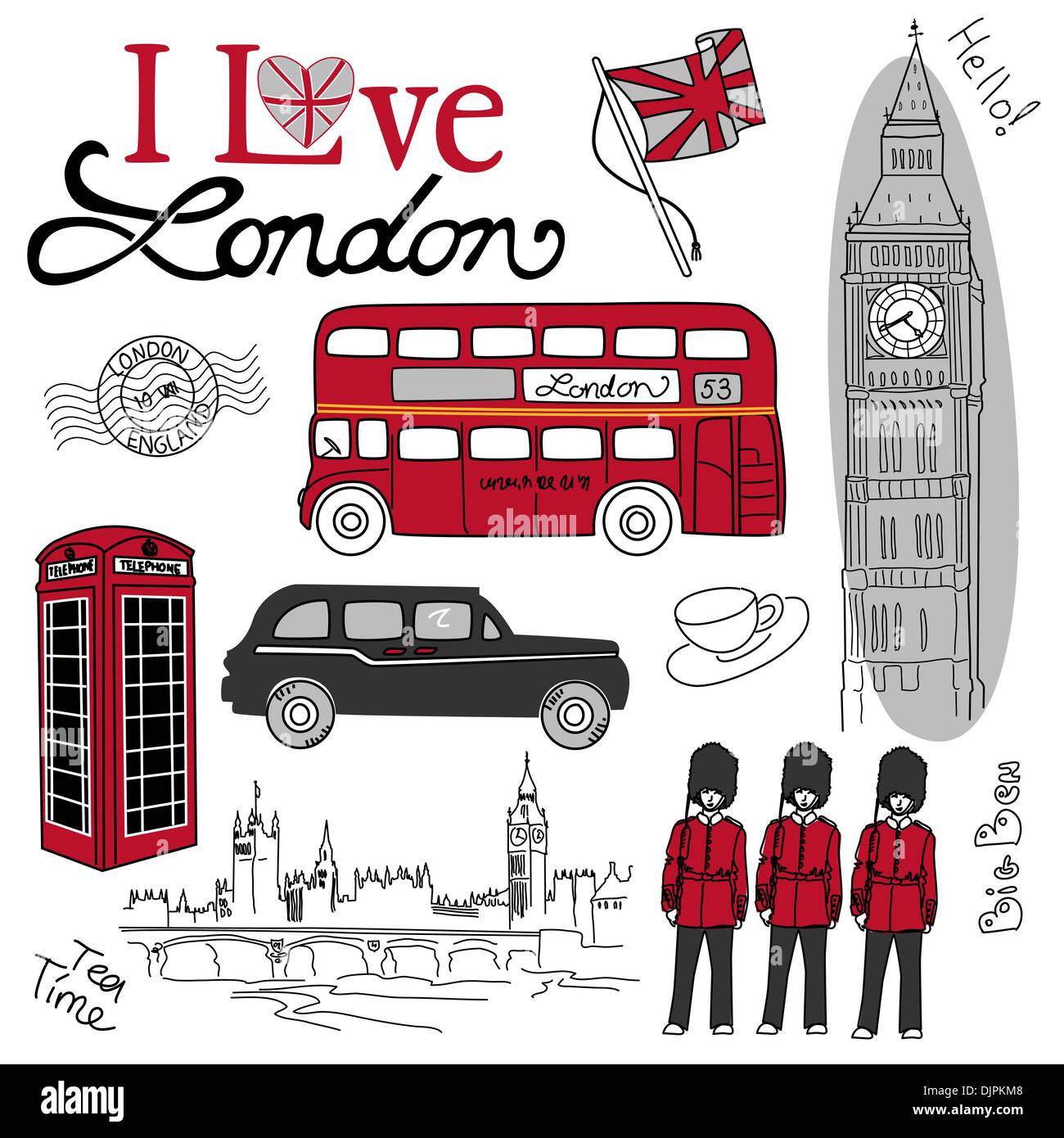 Red london taxi Cut Out Stock Images & Pictures - Alamy