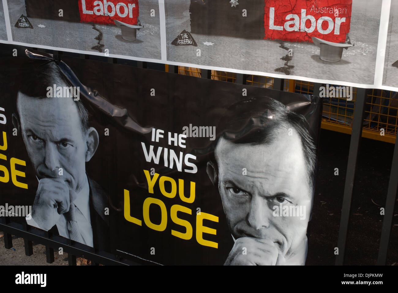 Election posters outside Helensvale High School as part of Australian ...