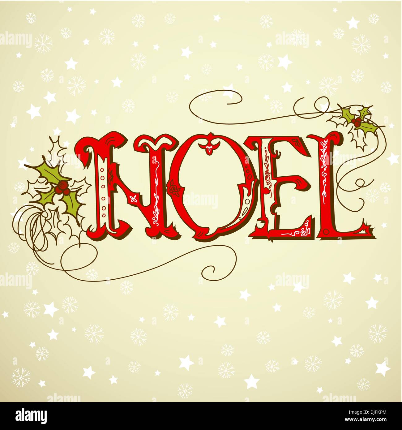 Vintage Christmas Card. NOEL lettering Stock Vector Image & Art - Alamy