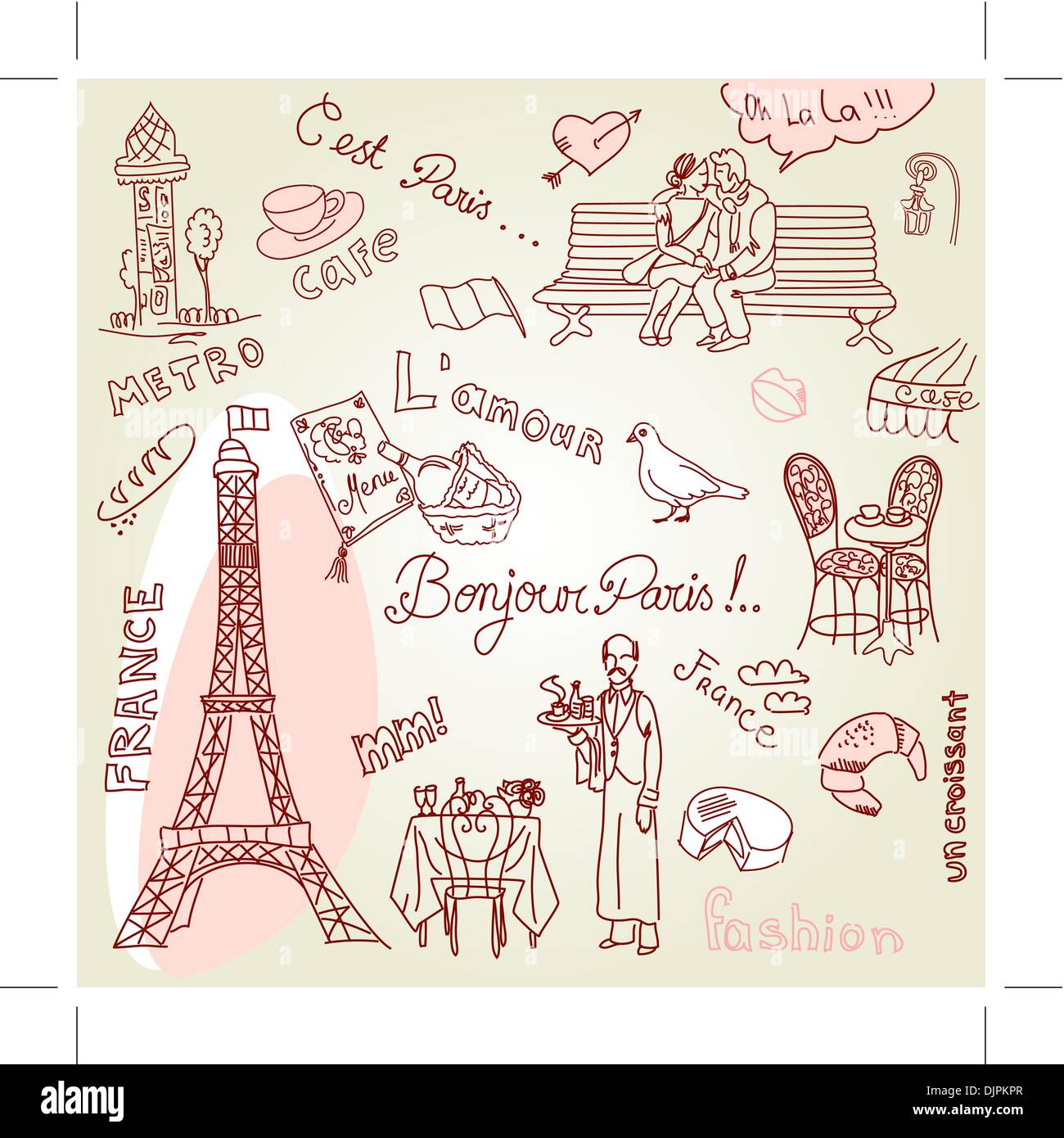 Retro tour paris Stock Vector Images - Alamy