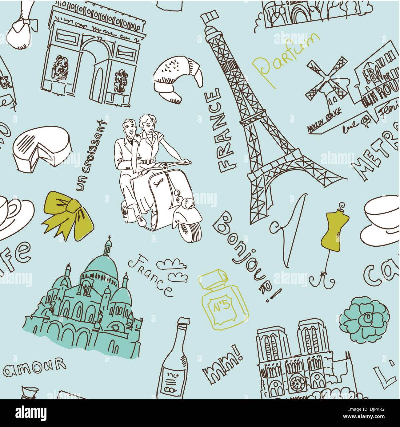 Sightseeing in Paris doodles Stock Vector Image & Art - Alamy