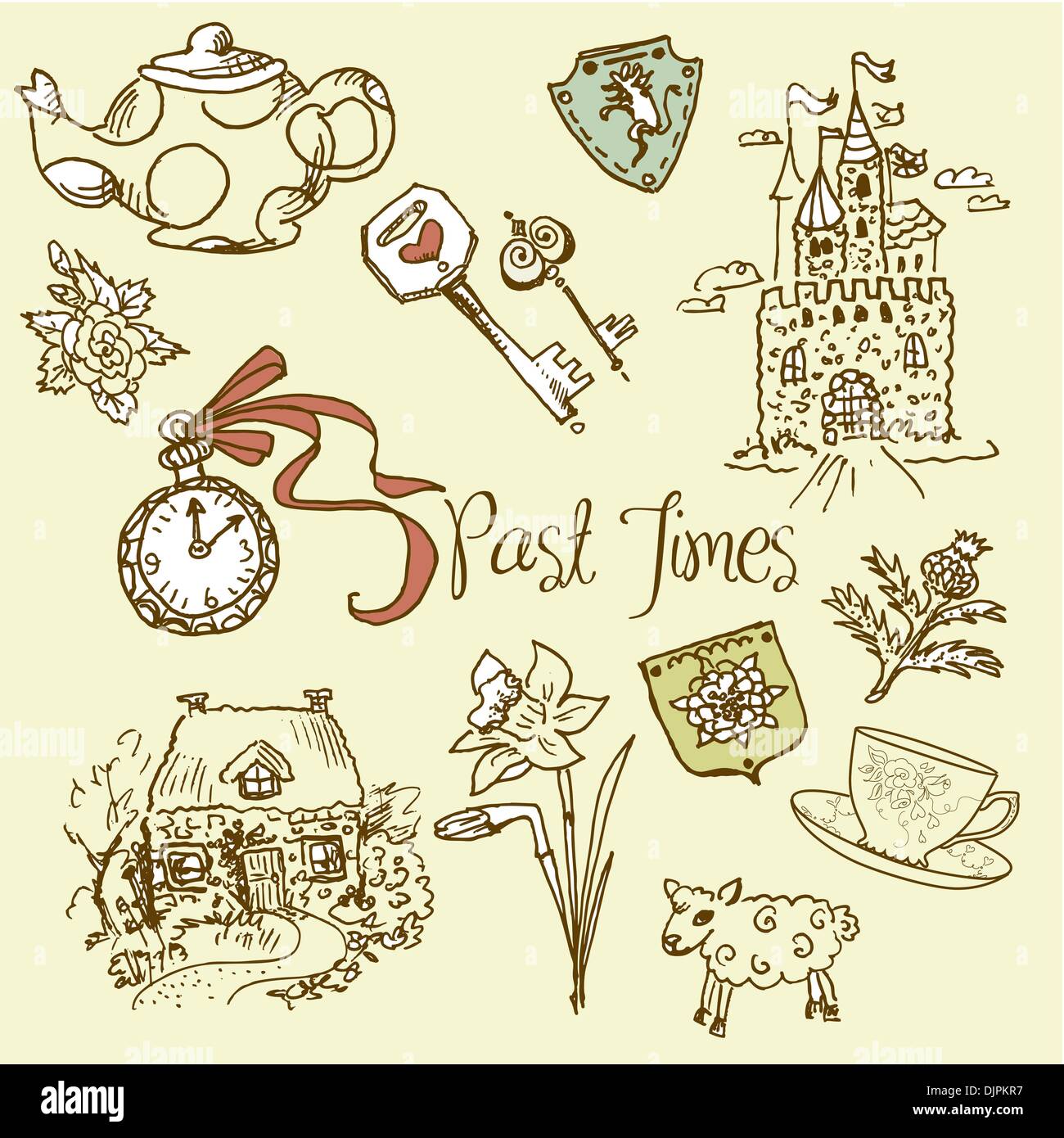 Past village Stock Vector Images - Alamy