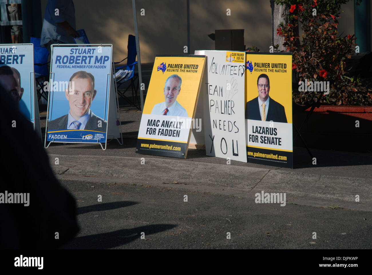 Election posters outside Helensvale High School as part of Australian ...