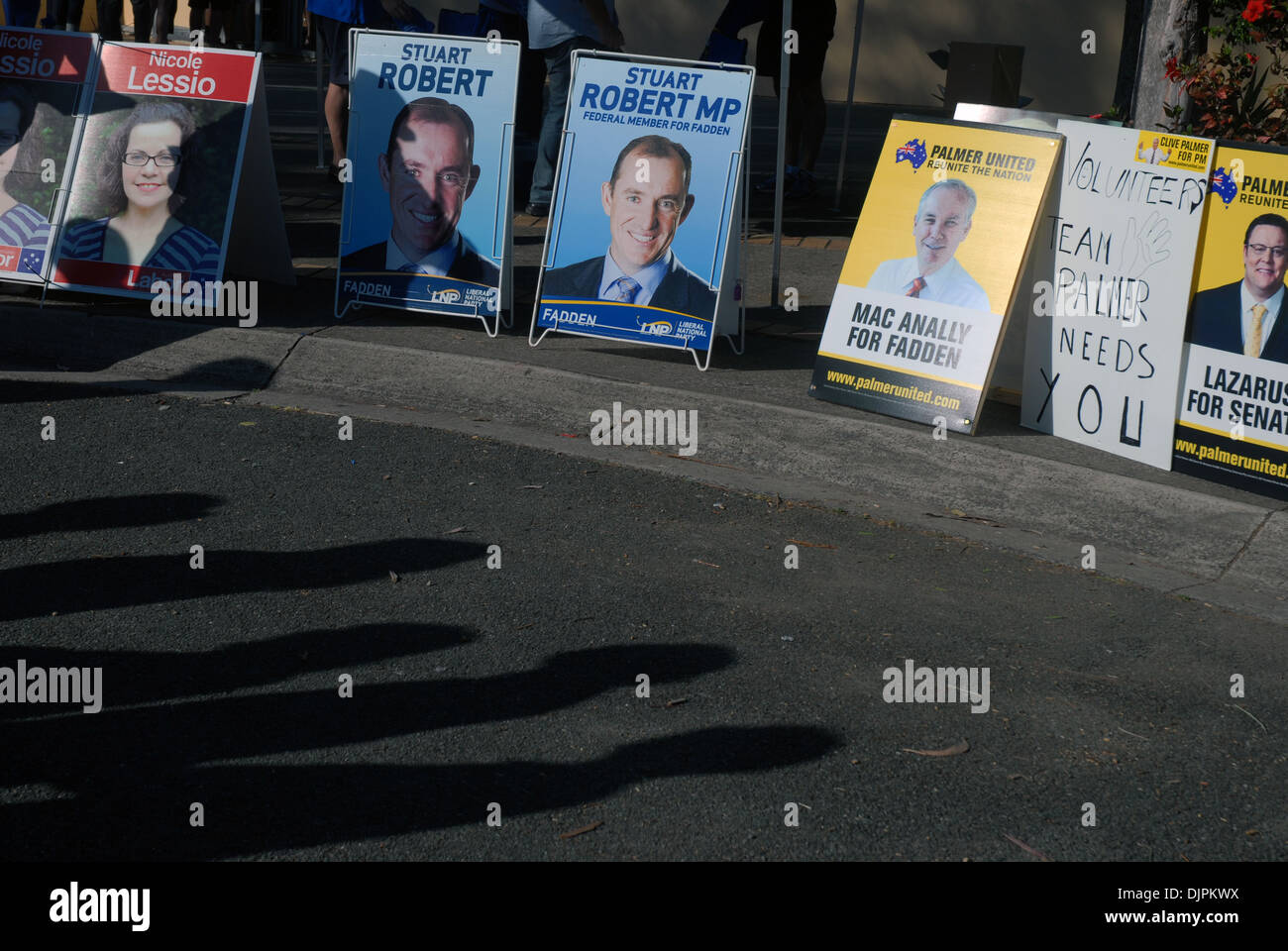 Election posters outside Helensvale High School as part of Australian ...