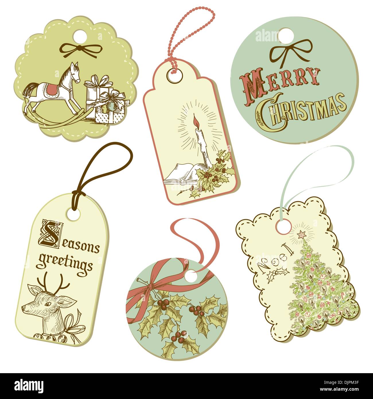 Vintage Christmas tags Stock Vector Image & Art - Alamy