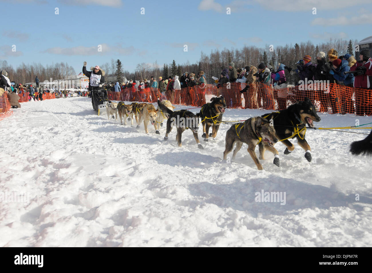 Mar 07, 2010 - Willow, Alaska, USA - HANS GATT waves to crowds as he ...