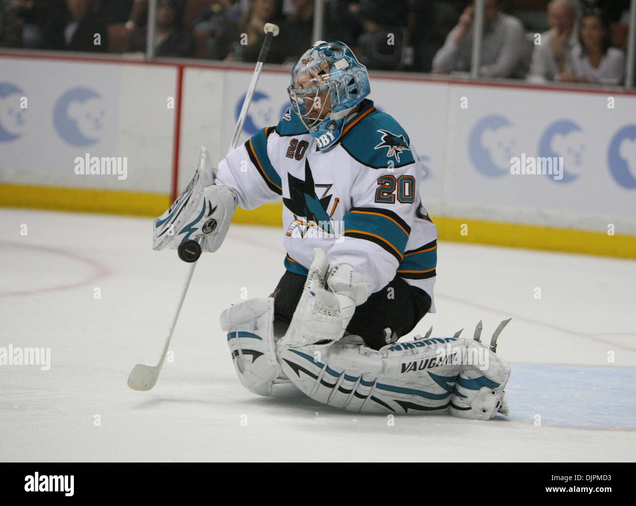 Mar 14, 2010 - Anaheim, California, USA - San Jose Sharks' goalie ...