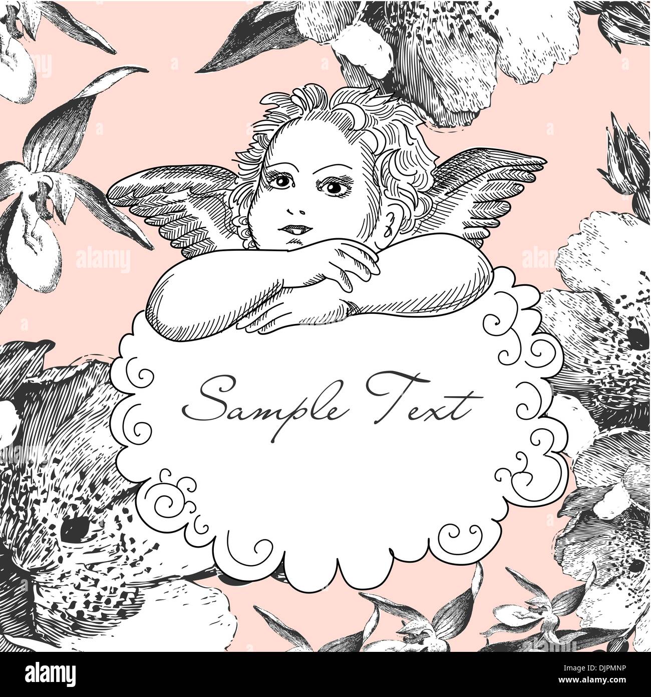 Angel angelic frame border hi-res stock photography and images - Alamy