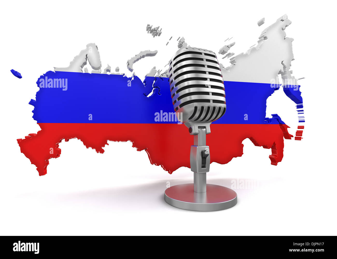 Microphone and Russia (clipping path included Stock Photo - Alamy