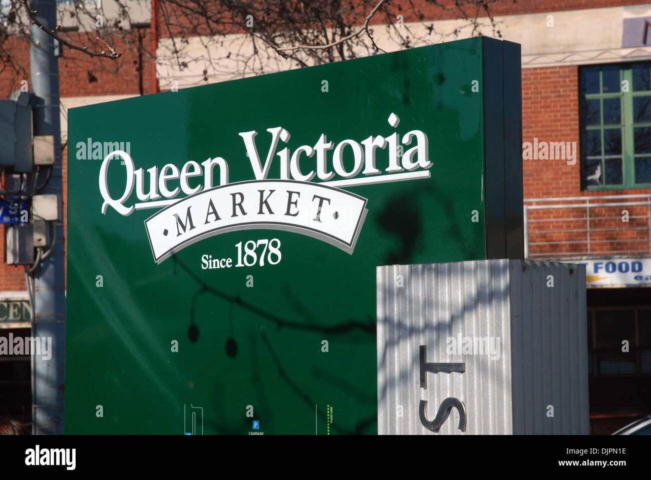 Sign for Queen Victoria Market, Melbourne, Victoria Stock Photo - Alamy