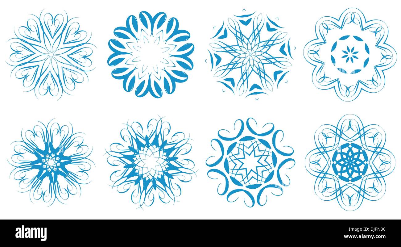 Vector illustration of snowflakes and stars set for your Christmas ...