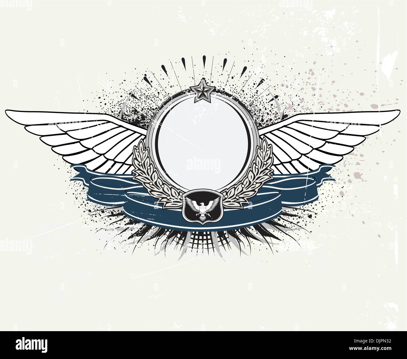 Black shield wing design grunge Stock Vector Images - Alamy