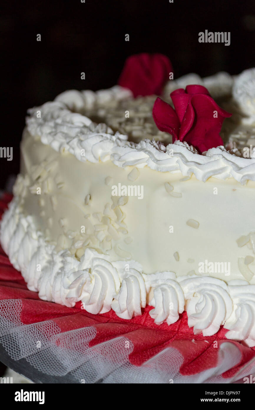 Wedding cake on a black background Stock Photo - Alamy