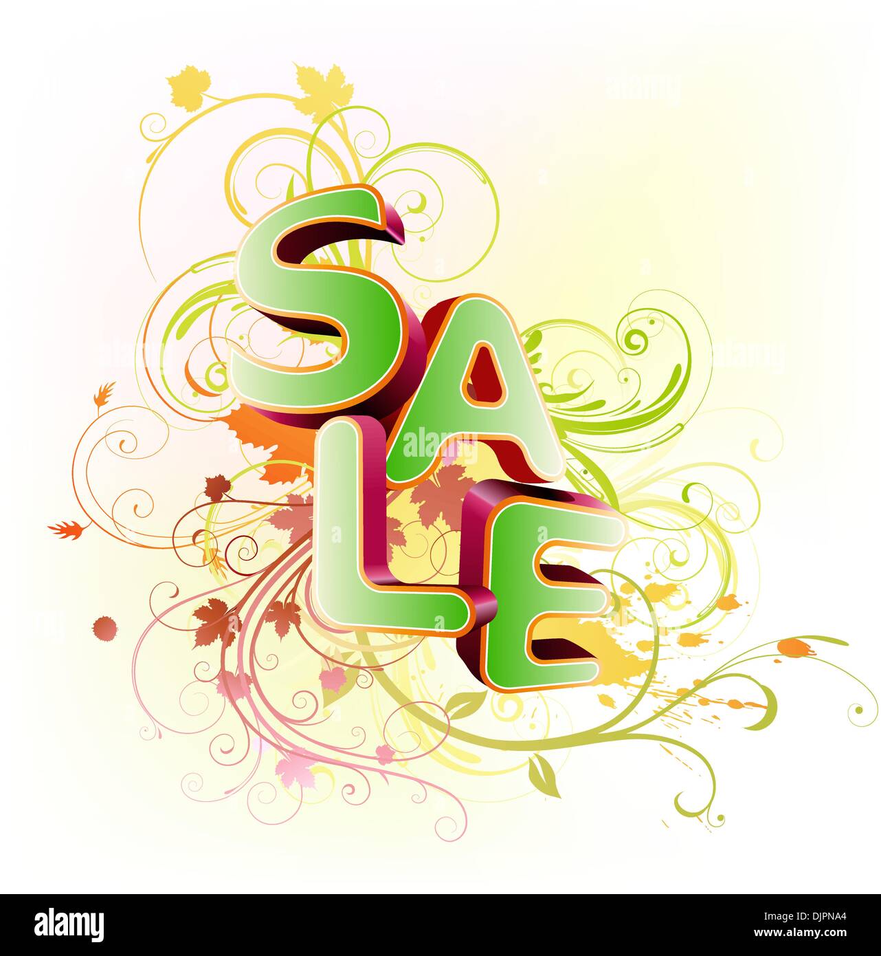 Vector illustration of sale styled design on the Abstract floral ...