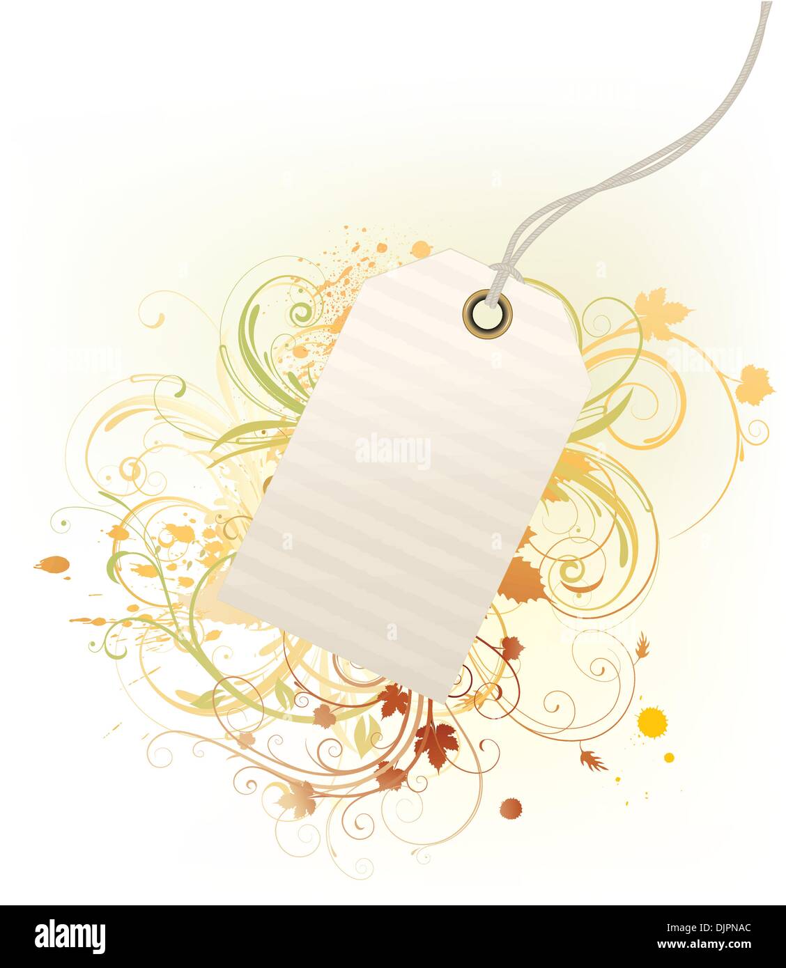 Vector illustration of product price tag on the Grunge floral ...