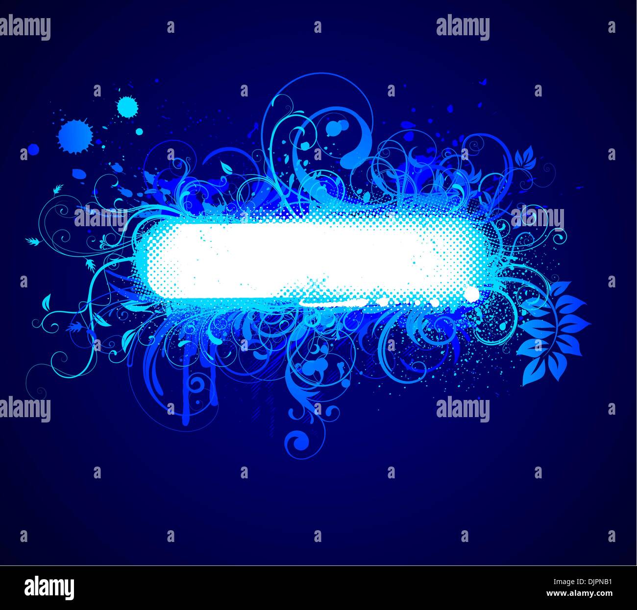 Vector illustration of blue funky Grunge futuristic background with ...