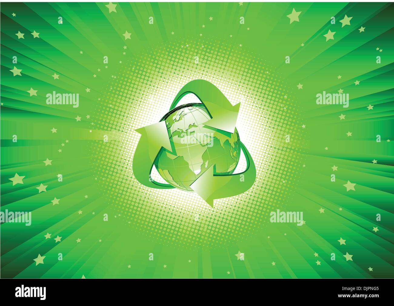 Vector illustration of abstract green Background with Glossy Recycle ...