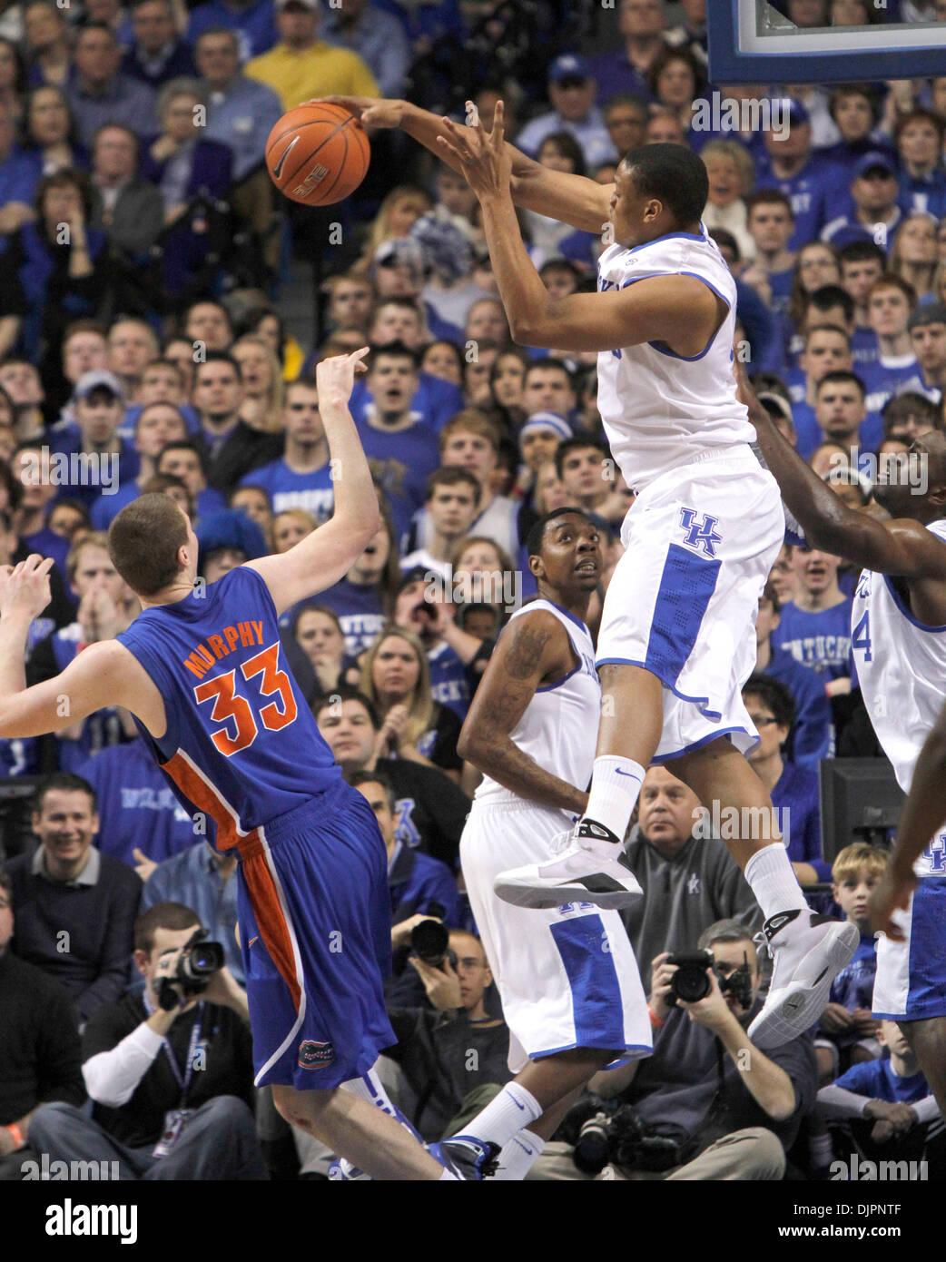 Mar. 07, 2010 - Lexington, Kentucky, USA - UK's Daniel Orton blocked a ...