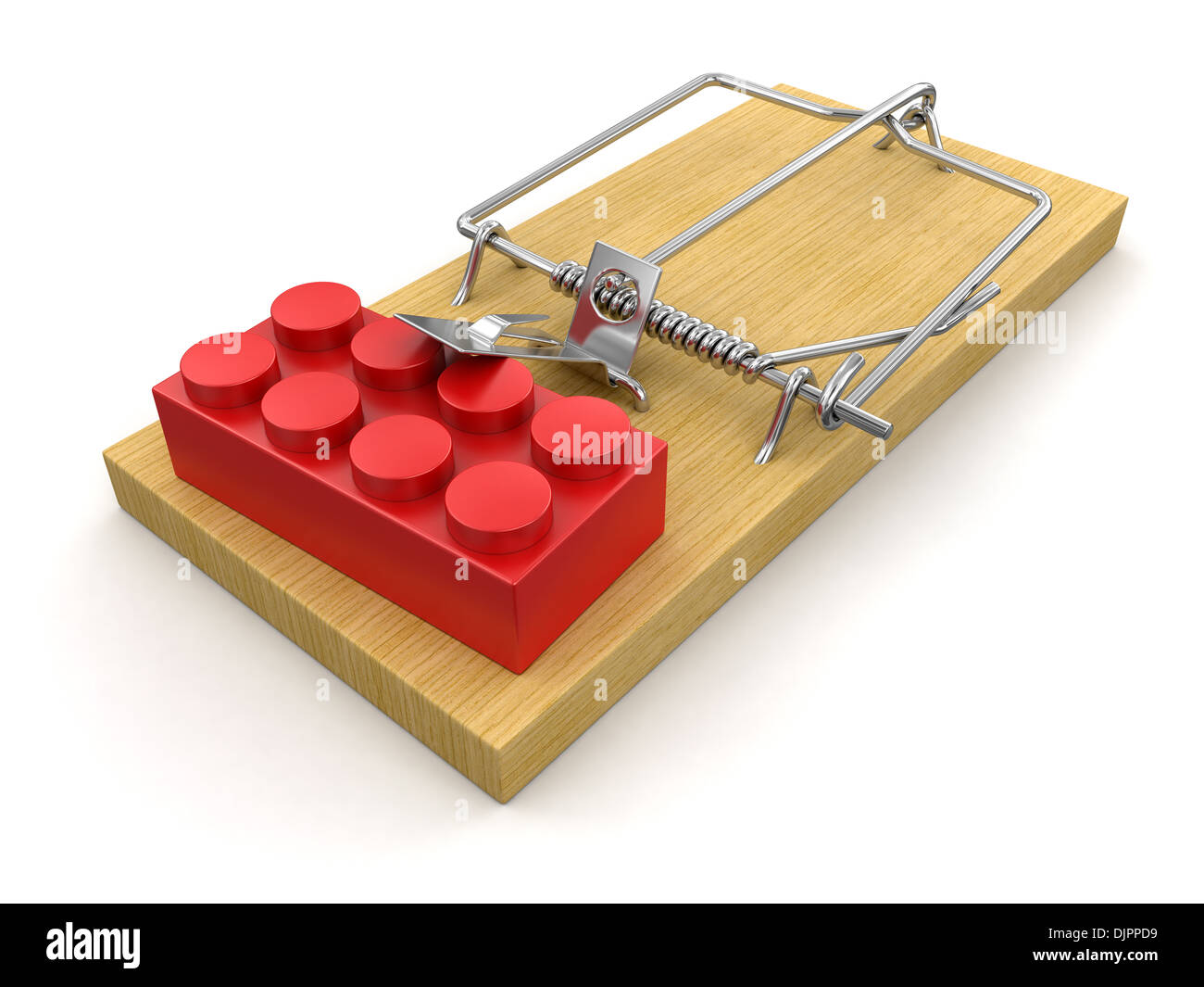 Mousetrap and Block (clipping path included Stock Photo - Alamy