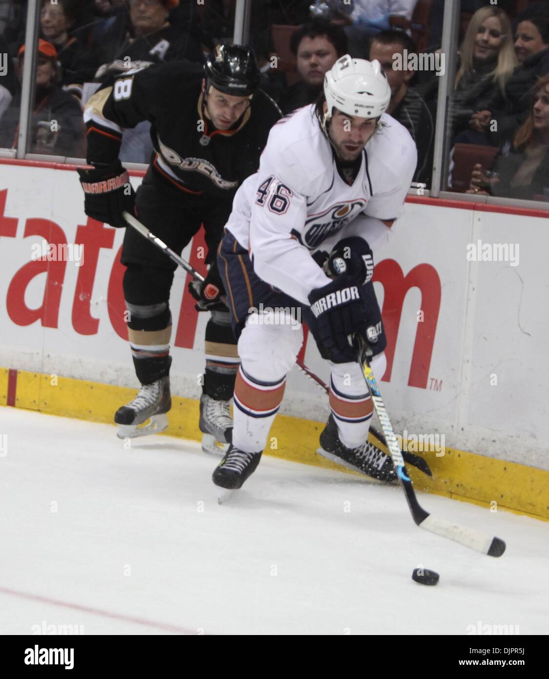 Apr 11, 2010 - Anaheim, California, USA - Edmonton Oilers right wing ...