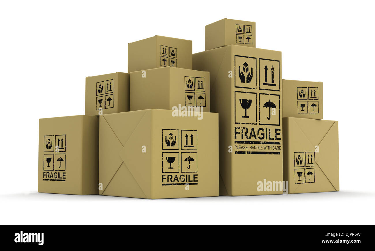 Many packages (clipping path included Stock Photo - Alamy