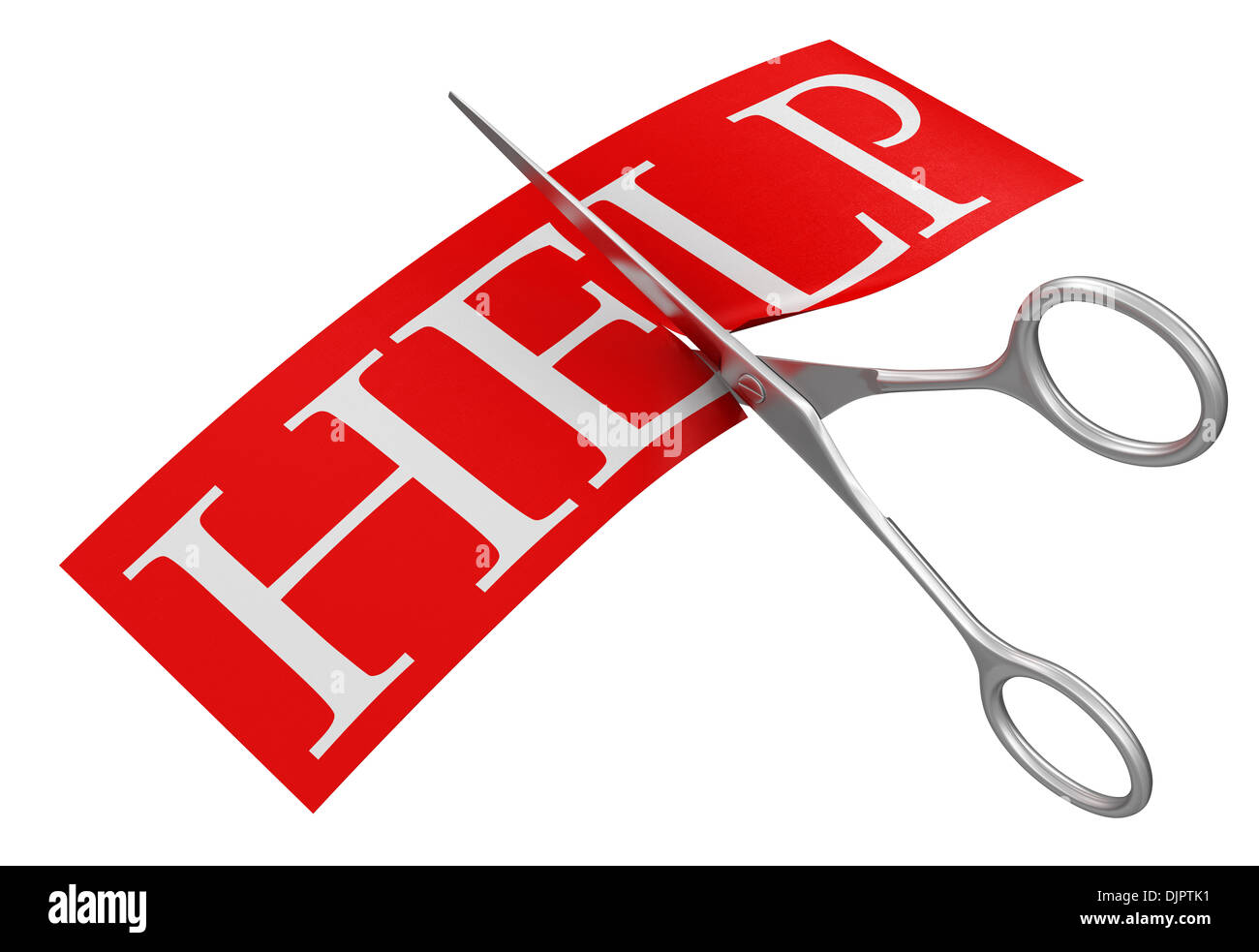 Scissors and Help (clipping path included Stock Photo - Alamy