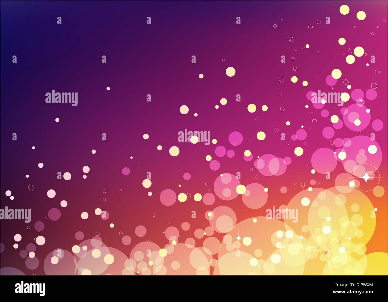 Vector illustration of blurred neon disco light dots pattern on dark ...