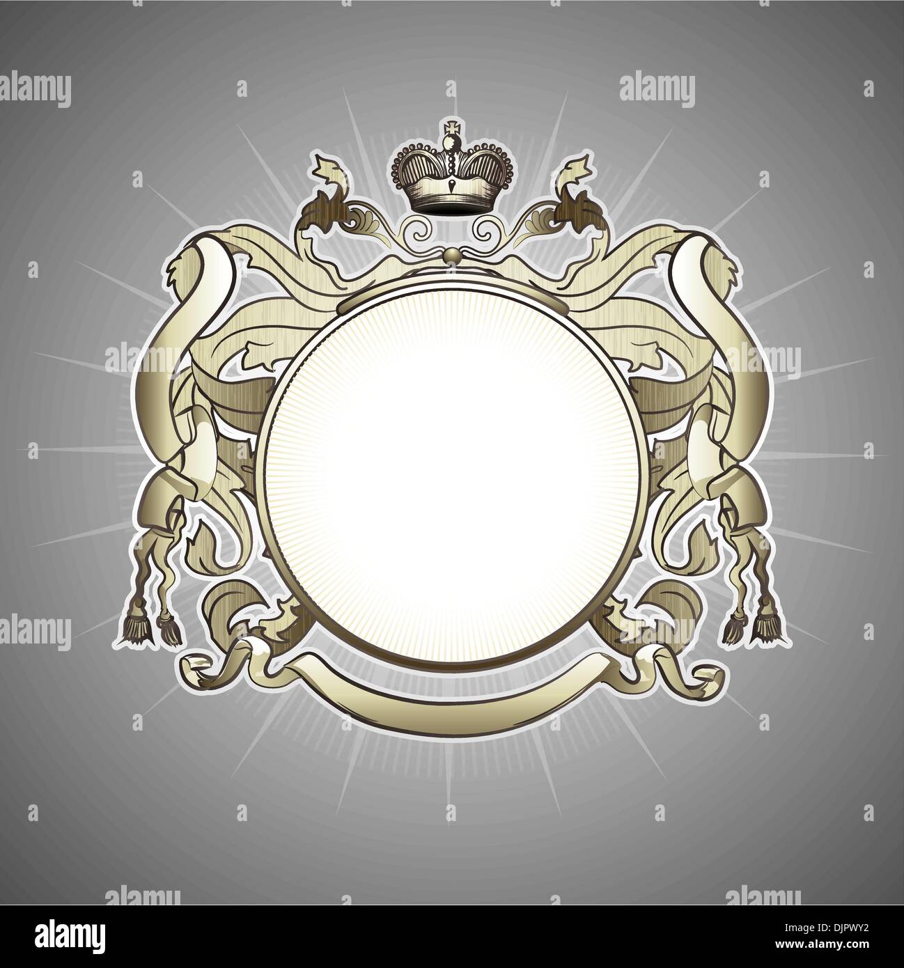 Vector illustration of abstract luxury golden heraldic frame Stock ...