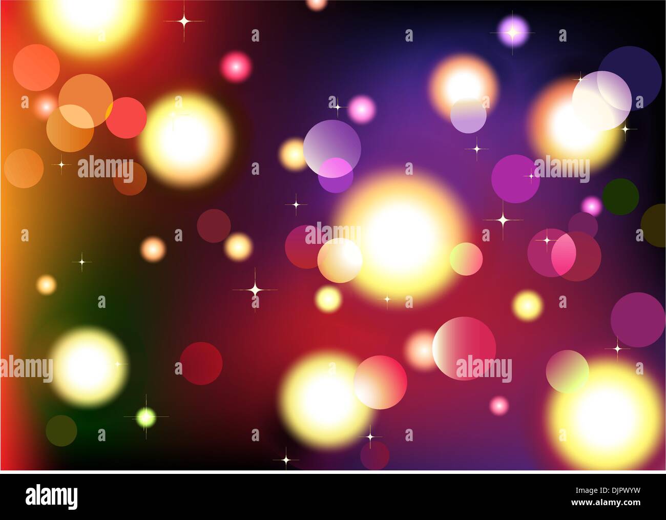 Vector illustration of blurred neon disco light dots pattern on dark ...