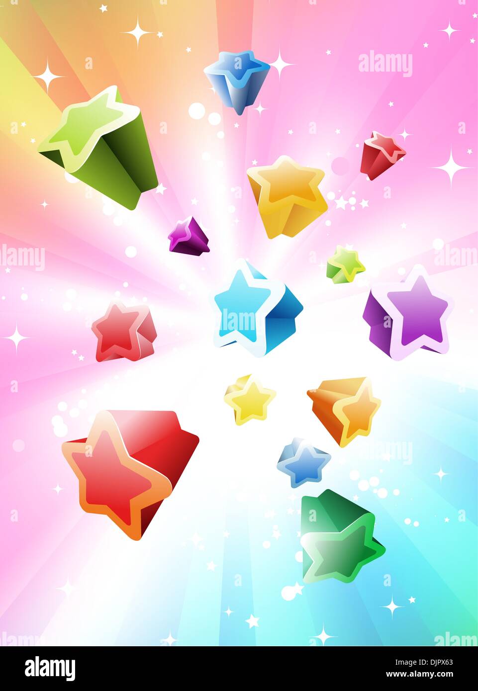 Vector illustration of Colorful Stars Background - great for greeting ...