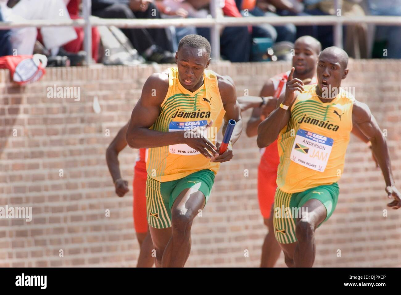 Apr 24, 2010 - Philadelphia, Pennsylvania, U.S. - USAIN BOLT, left ...
