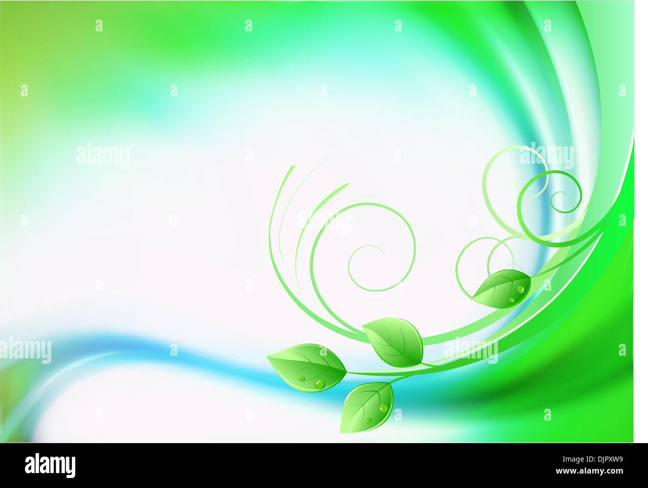 Vector illustration of fresh spring abstract background with green ...