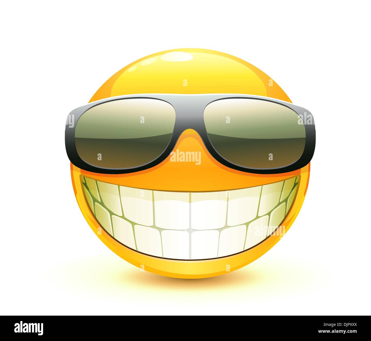 Vector illustration of cool glossy Single Emoticon Stock Vector Image ...