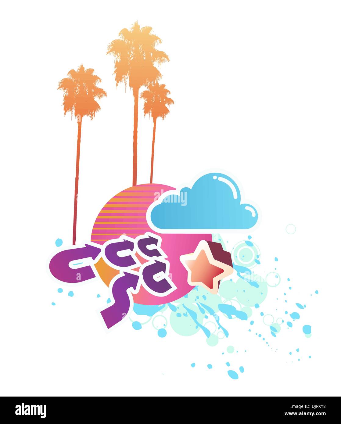 Vector illustration of funky abstract summer background Stock Vector ...