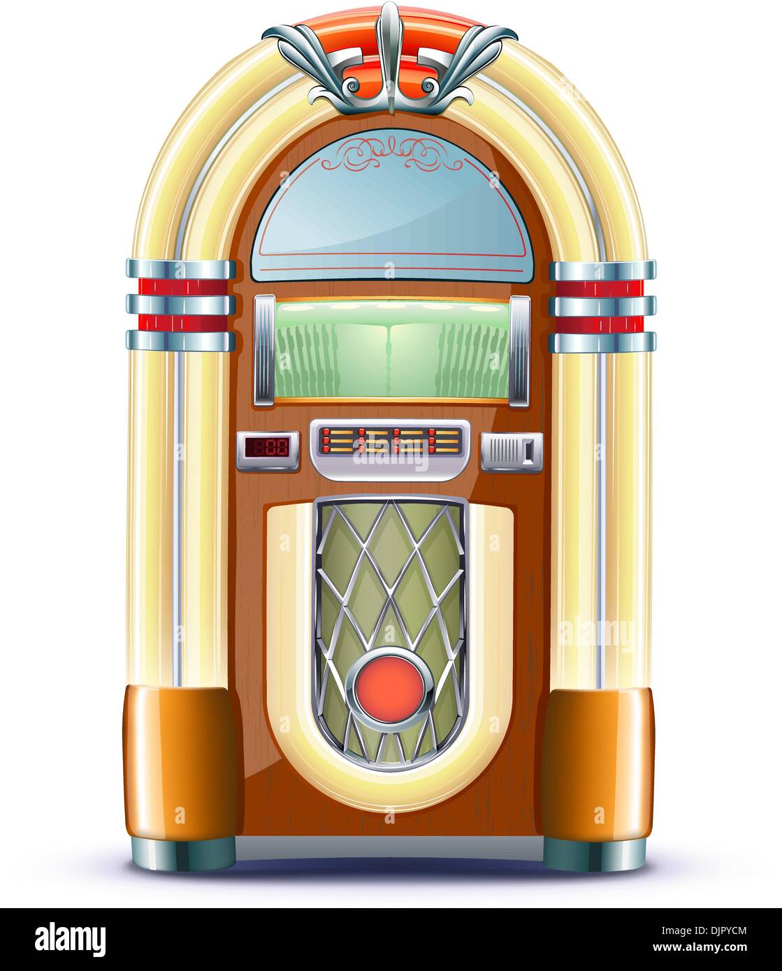 Vector illustration of retro style detailed classic juke box Stock ...