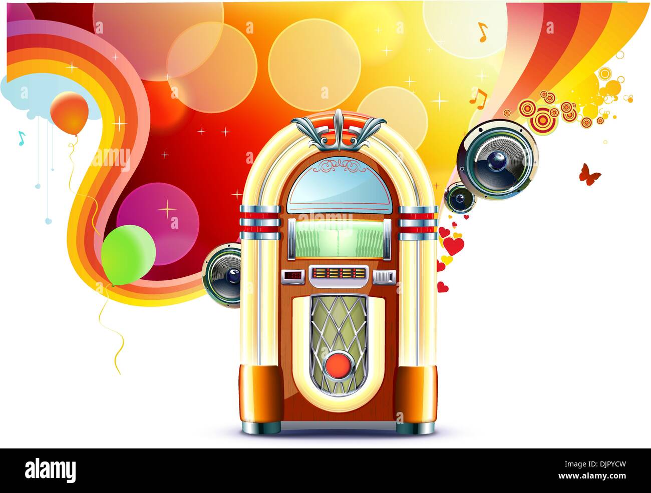 Vector illustration in retro style of party abstract background with ...