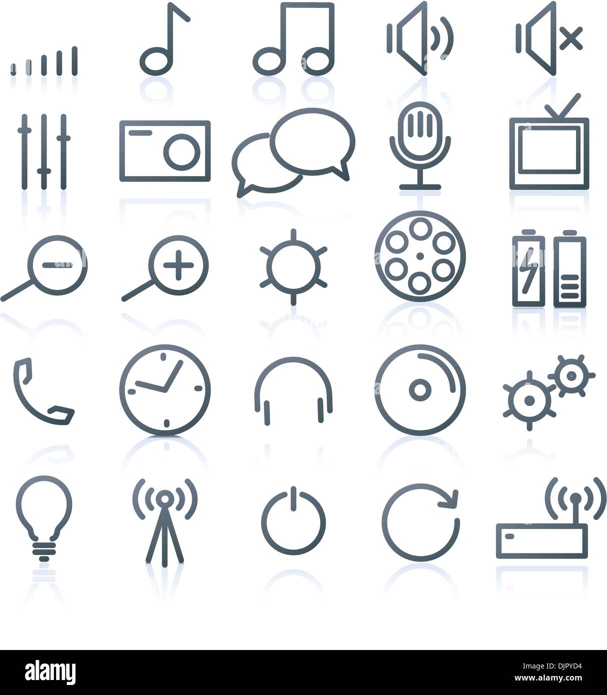 Vector set of original multimedia Icons Stock Vector Image & Art - Alamy