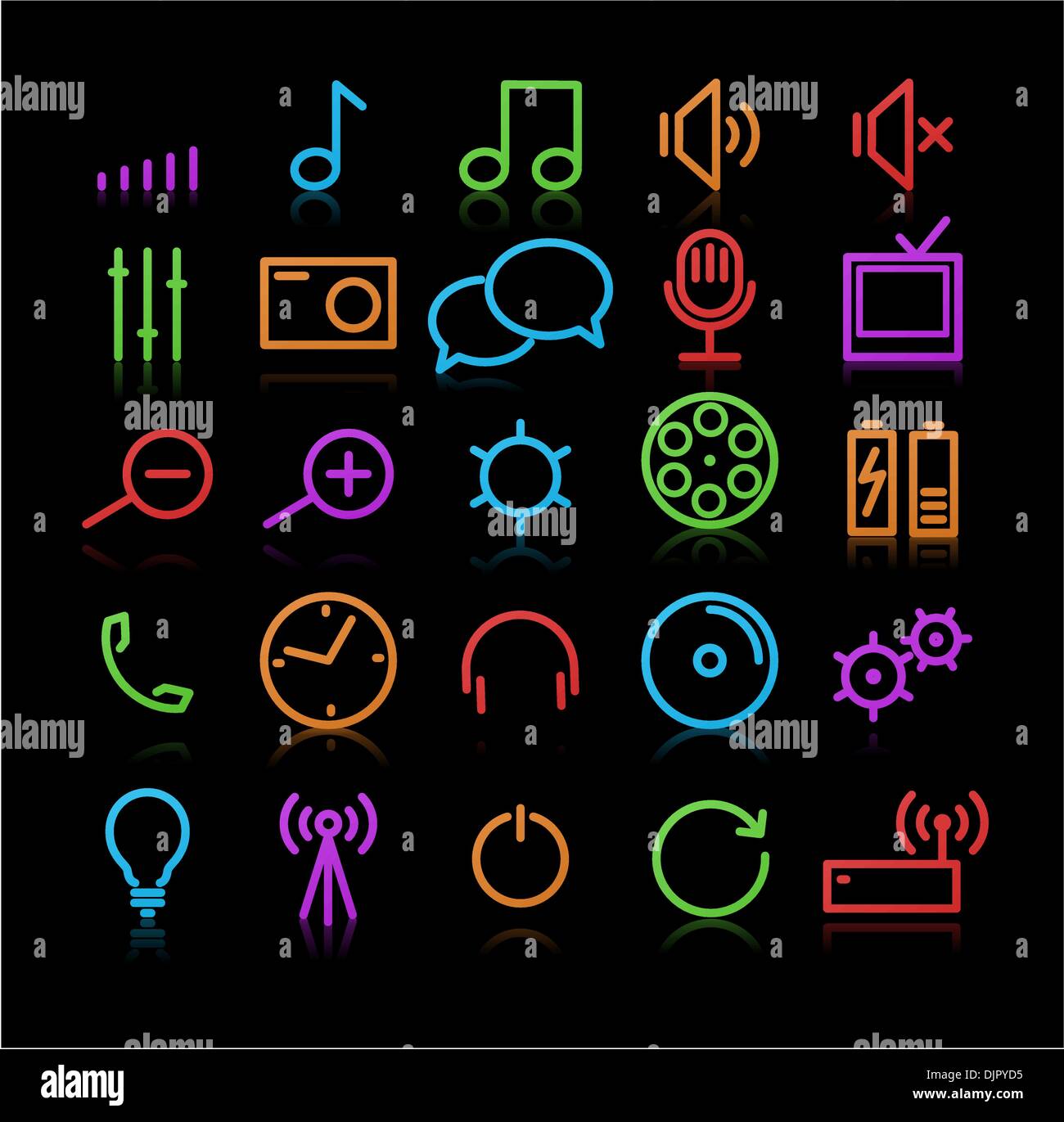 Vector set of original multimedia Icons Stock Vector Image & Art - Alamy