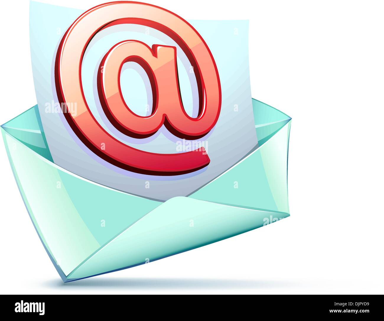 Vector illustration of open envelope containing e-mail symbol Stock ...