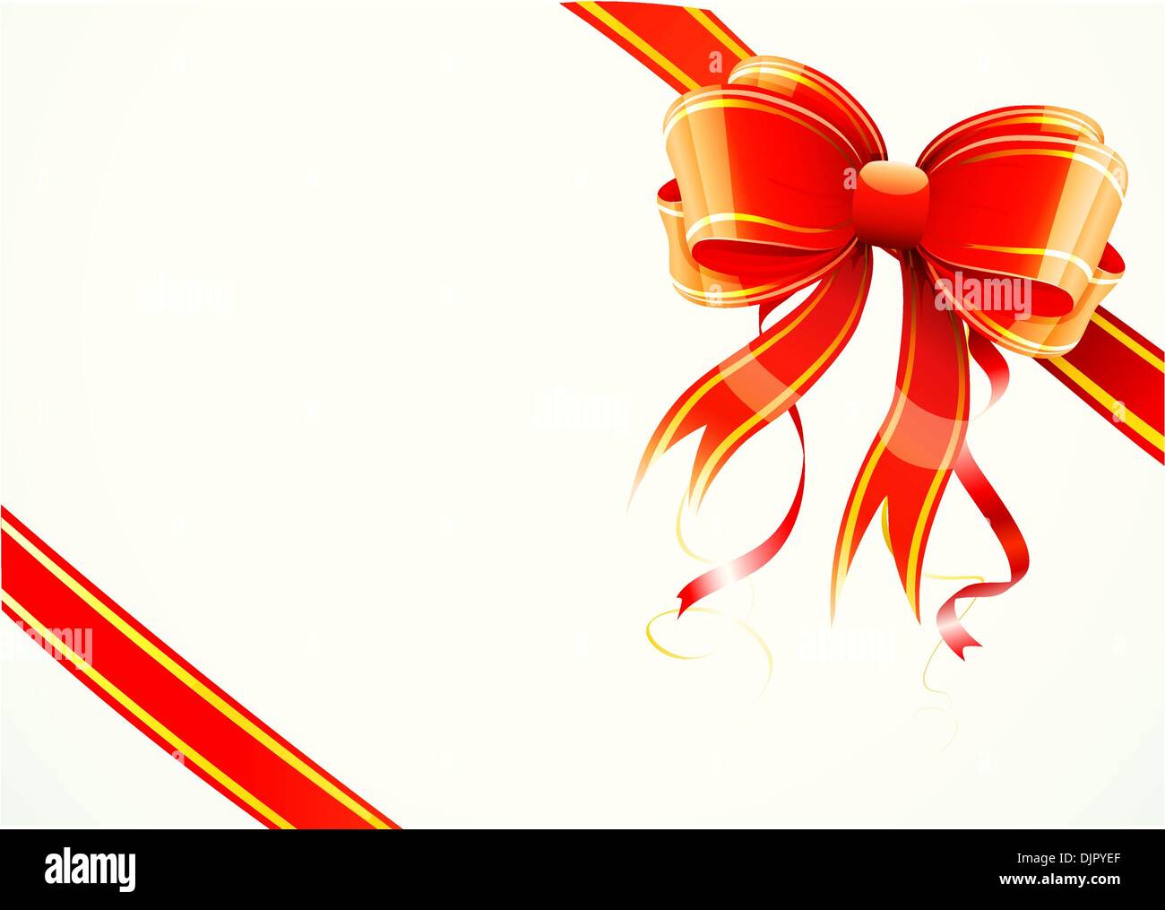 Vector illustration of shiny red gift bow and ribbon wrapped around a ...