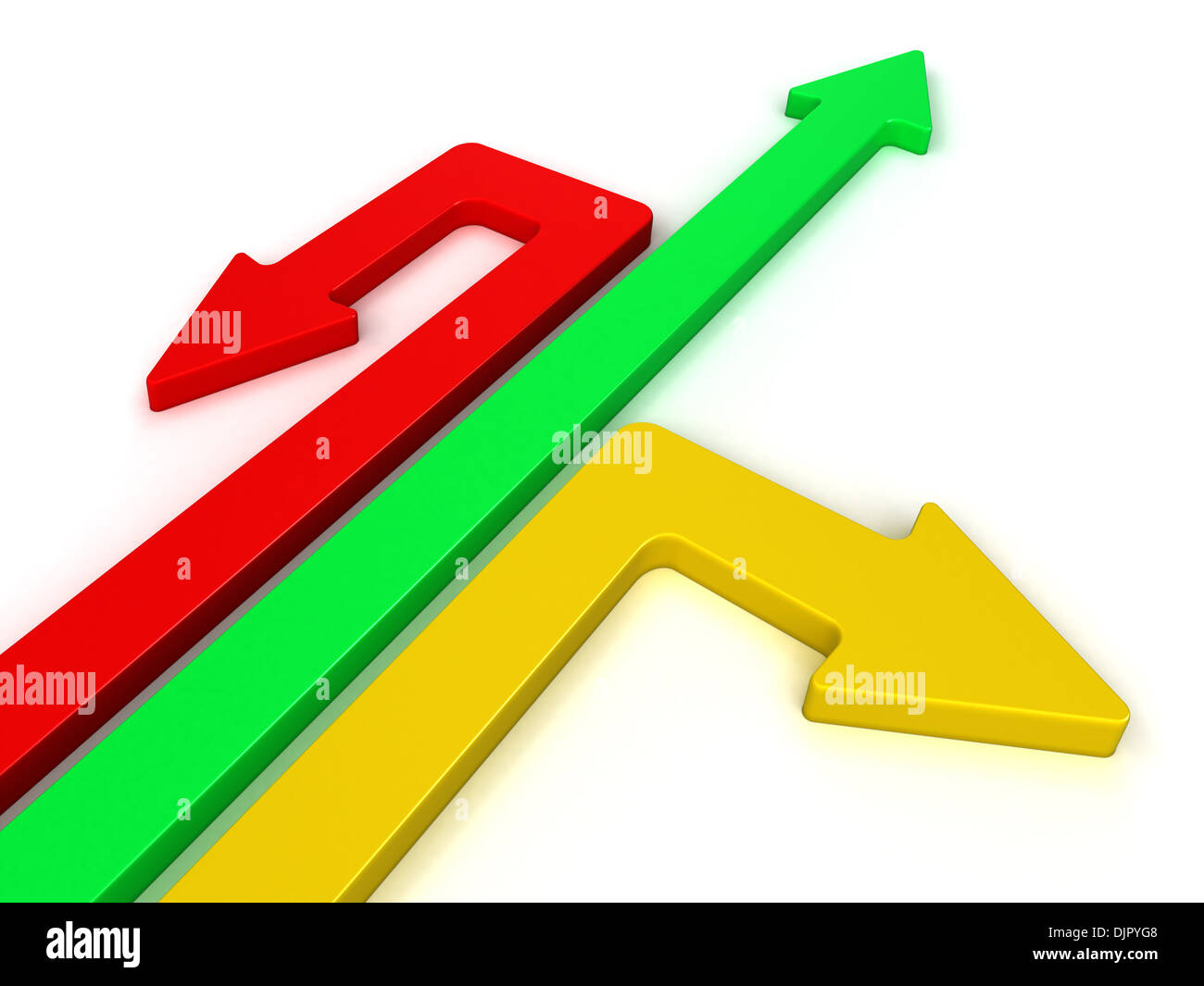 Arrows in three directions Stock Photo - Alamy