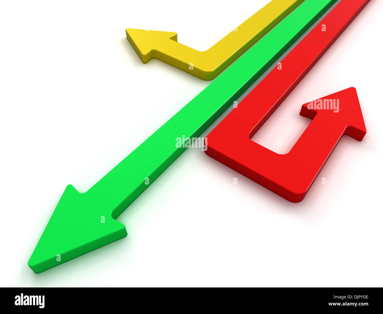 Arrows in three directions Stock Photo - Alamy