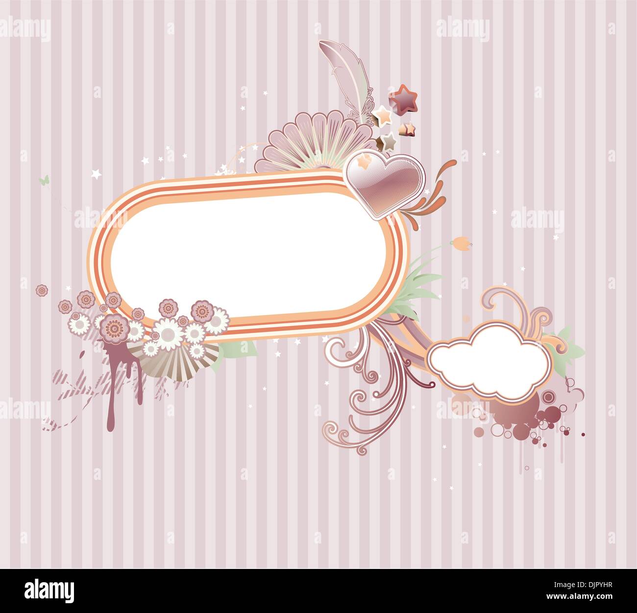Vector illustration of funky styled design frame made of floral ...