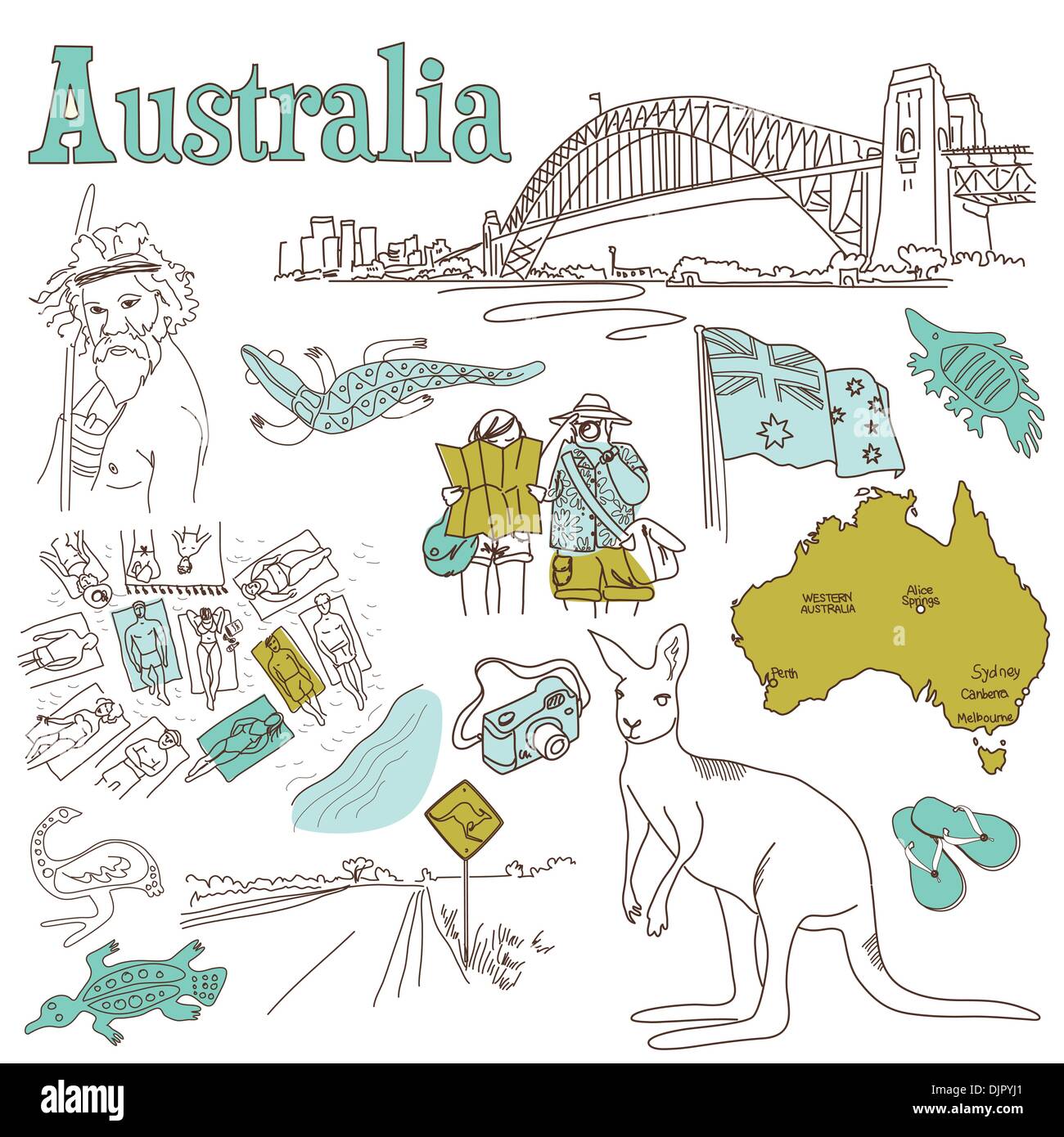 Australia sydney bridge man Stock Vector Images - Alamy