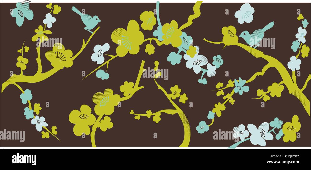 Spring trees in blossom Stock Vector Images - Alamy