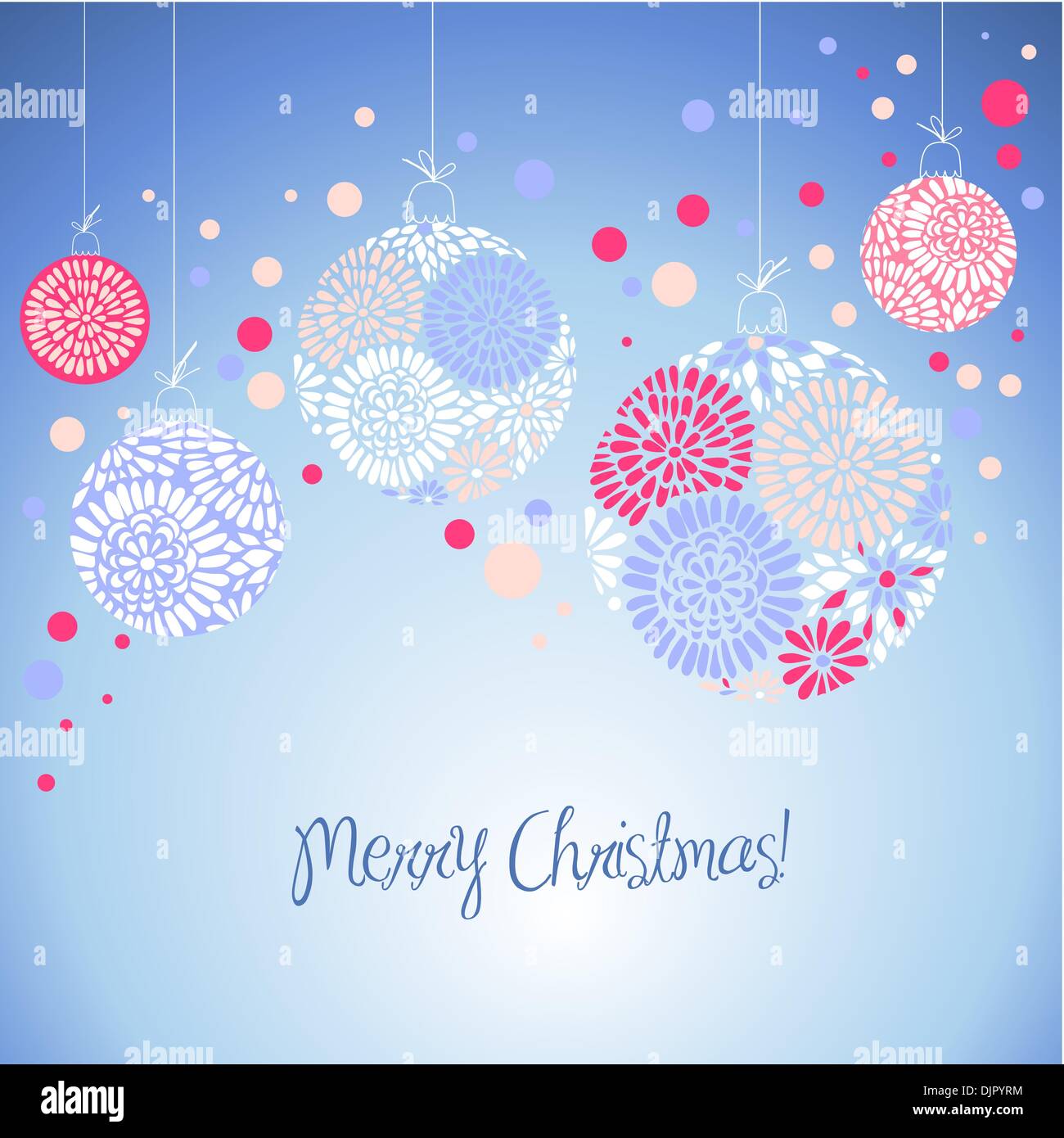 Blue card with christmas balls, vector illustration Stock Vector Image ...