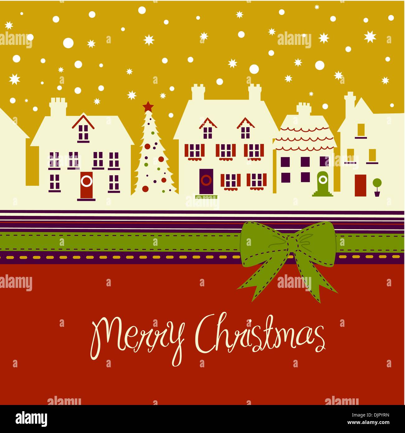 Christmas tree in old town Stock Vector Images - Alamy