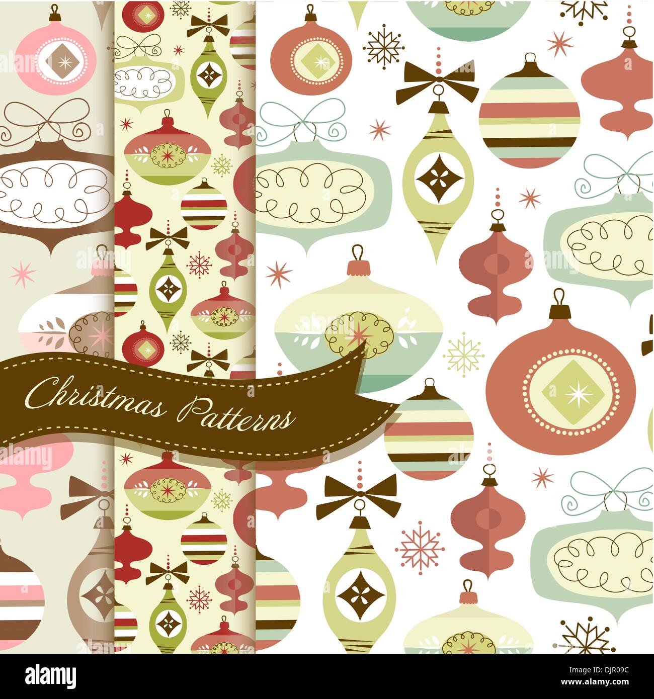 Set of Retro Christmas patterns Stock Vector Image & Art - Alamy