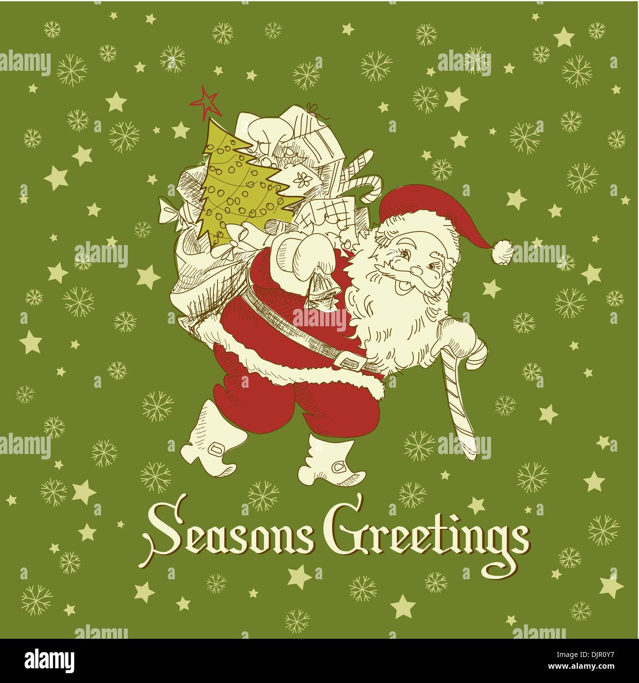 Antique santa card Stock Vector Images - Alamy